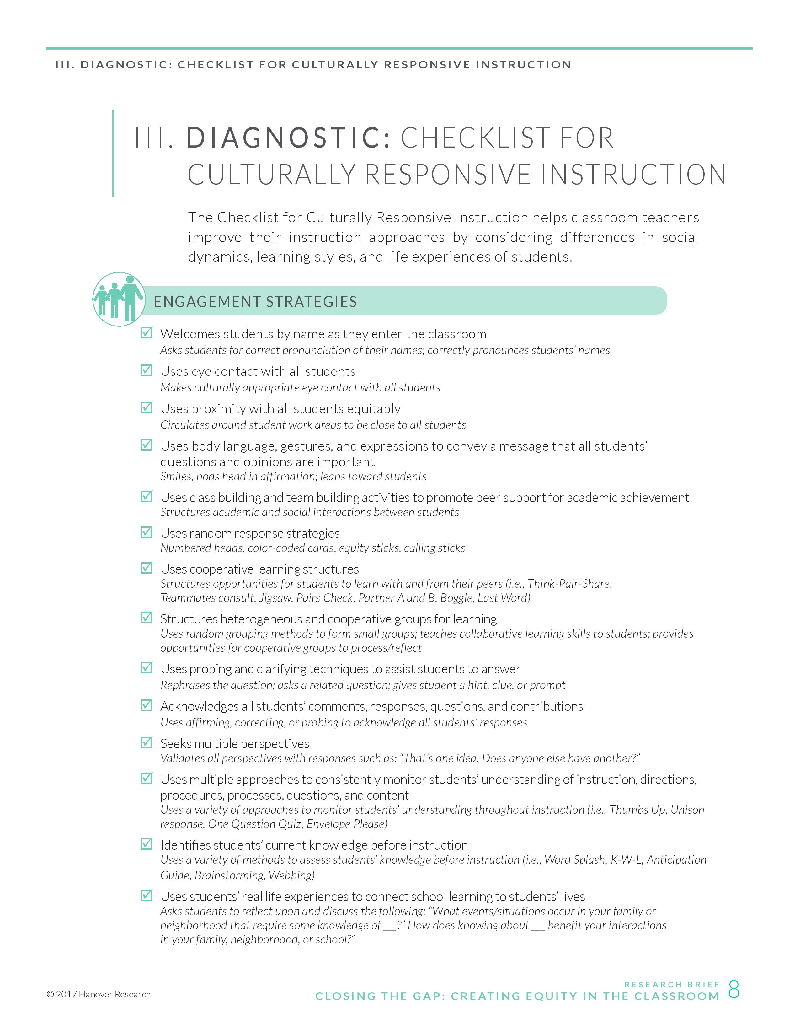A Closer Look at Culturally Responsive Instuction
